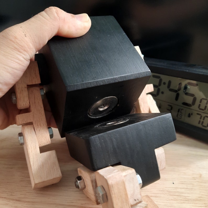 Digital Clock Wooden Robot : BLACK (height 28cm.) - Etsy