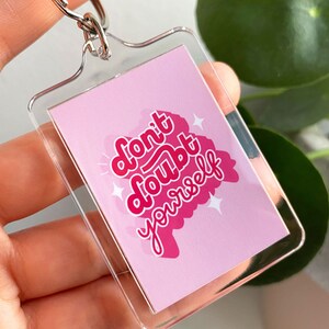 Positive Keyring Hand Lettered, Typographic Keyring, Inspirational ...