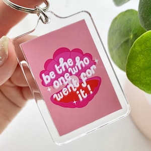 Positive Keyring Hand Lettered, Typographic Keyring, Inspirational ...