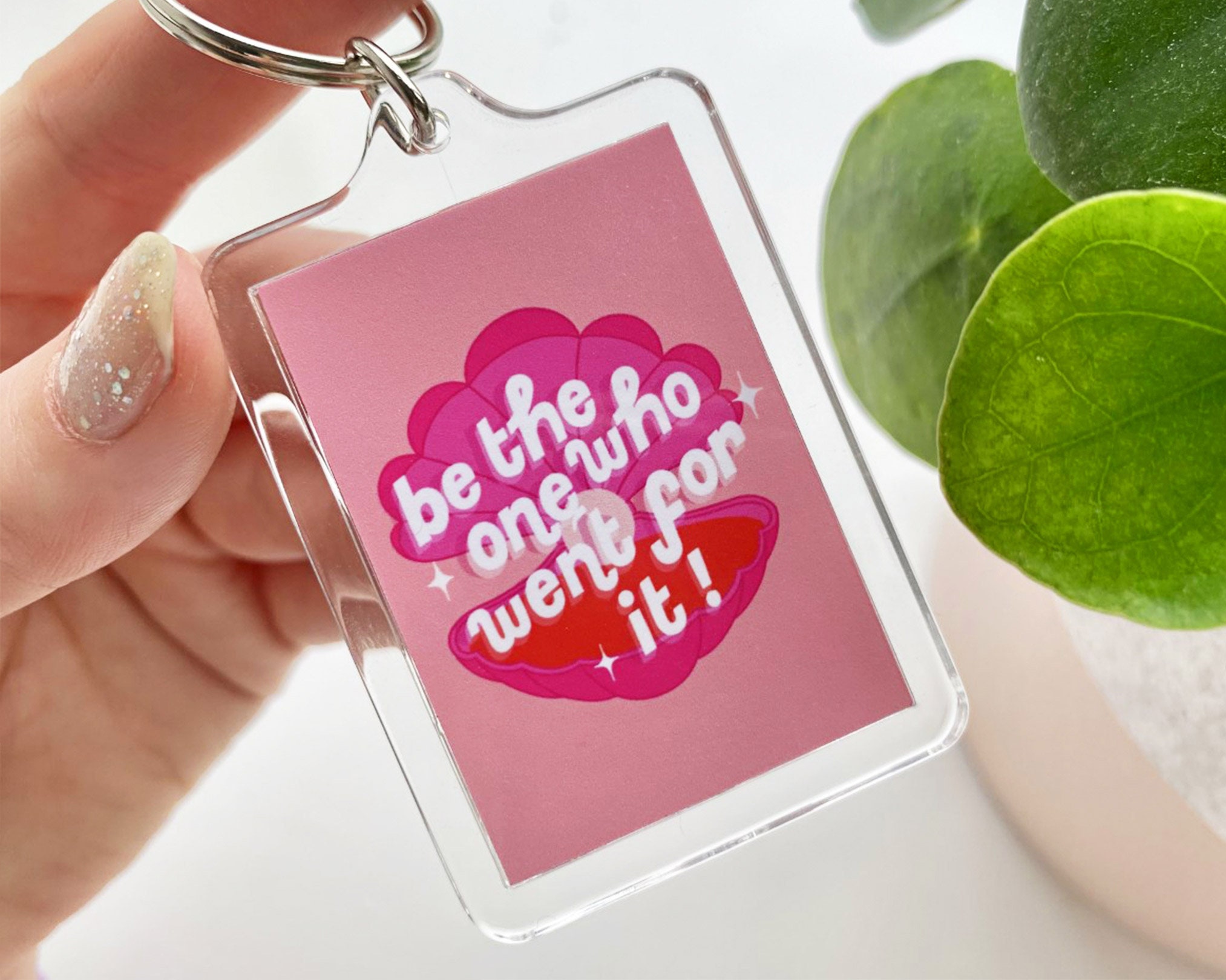 Positive Keyring - Hand Lettered, Typographic Keyring, Inspirational ...