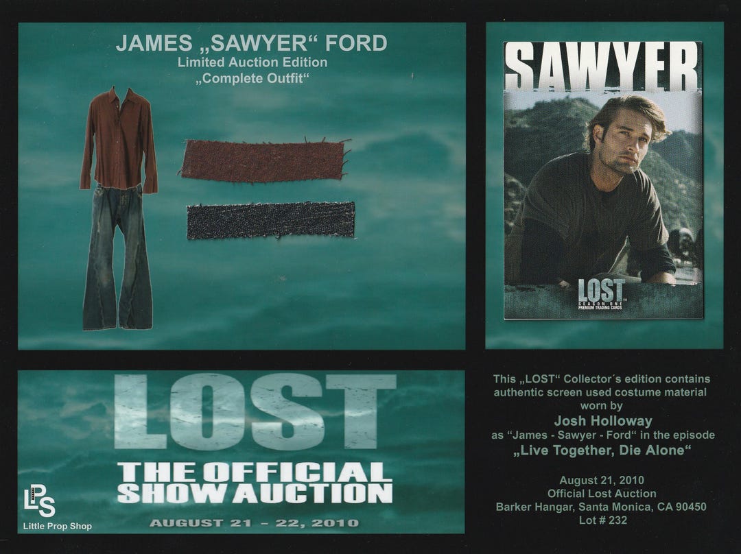 Lost TV Series - Original Costume Card - Prop - Lost TV Show - Josh ...