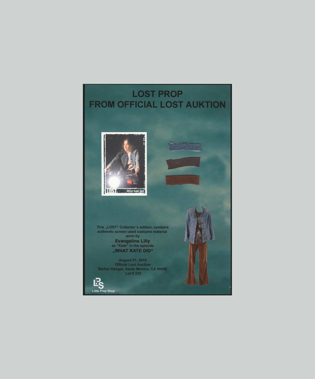 Lost Series Original Costume Card Prop Evangeline Lilly as Kate Anne ...
