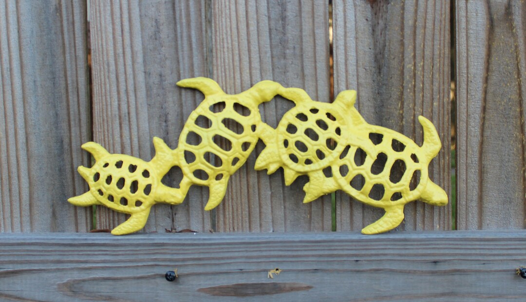 Cast Iron Turtle; Turtle Wall Art; Metal Turtle Wall Hanging; Beach ...