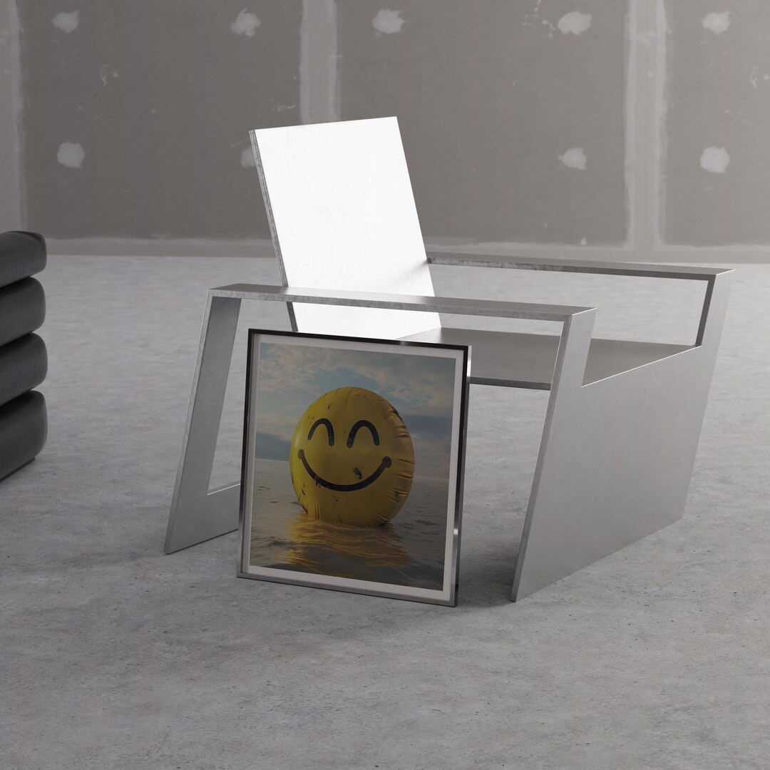 Smiley Face Wall Art Print Inflated Smiley Face, Yellow Decor ...