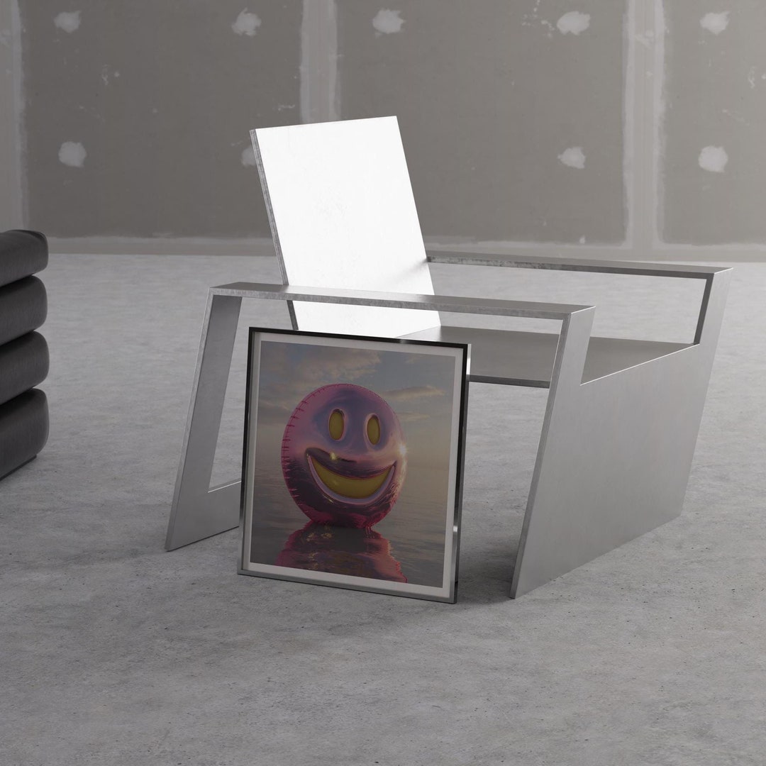 Smiley Face Wall Art Print Pink Decor, Colourful Print, Maximalist Art ...