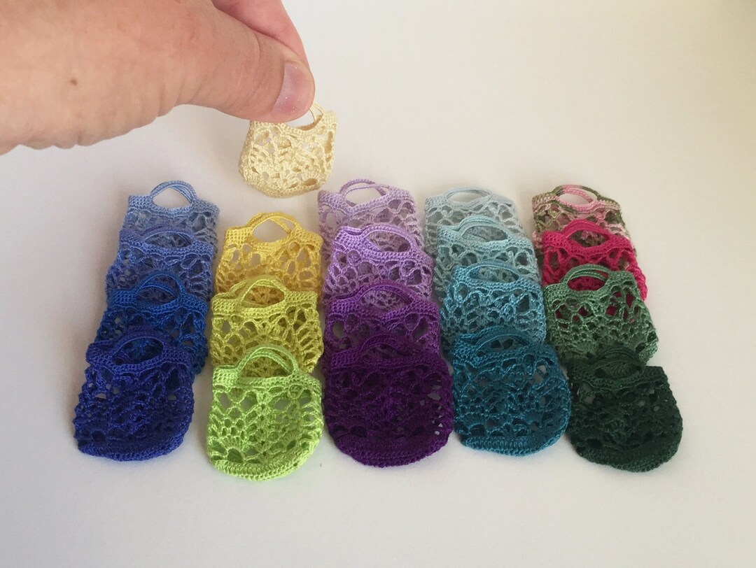 Miniature Bag Tiny Crochet Bag Crochet String Bag Miniature Shopping ...