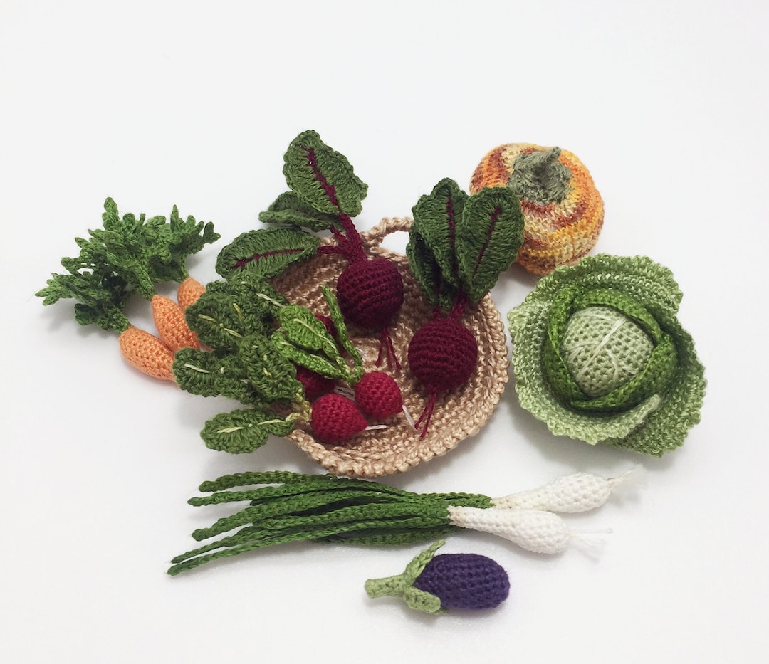 Miniature Crochet Vegetables Miniature Eggplant Crochet Beetroot ...