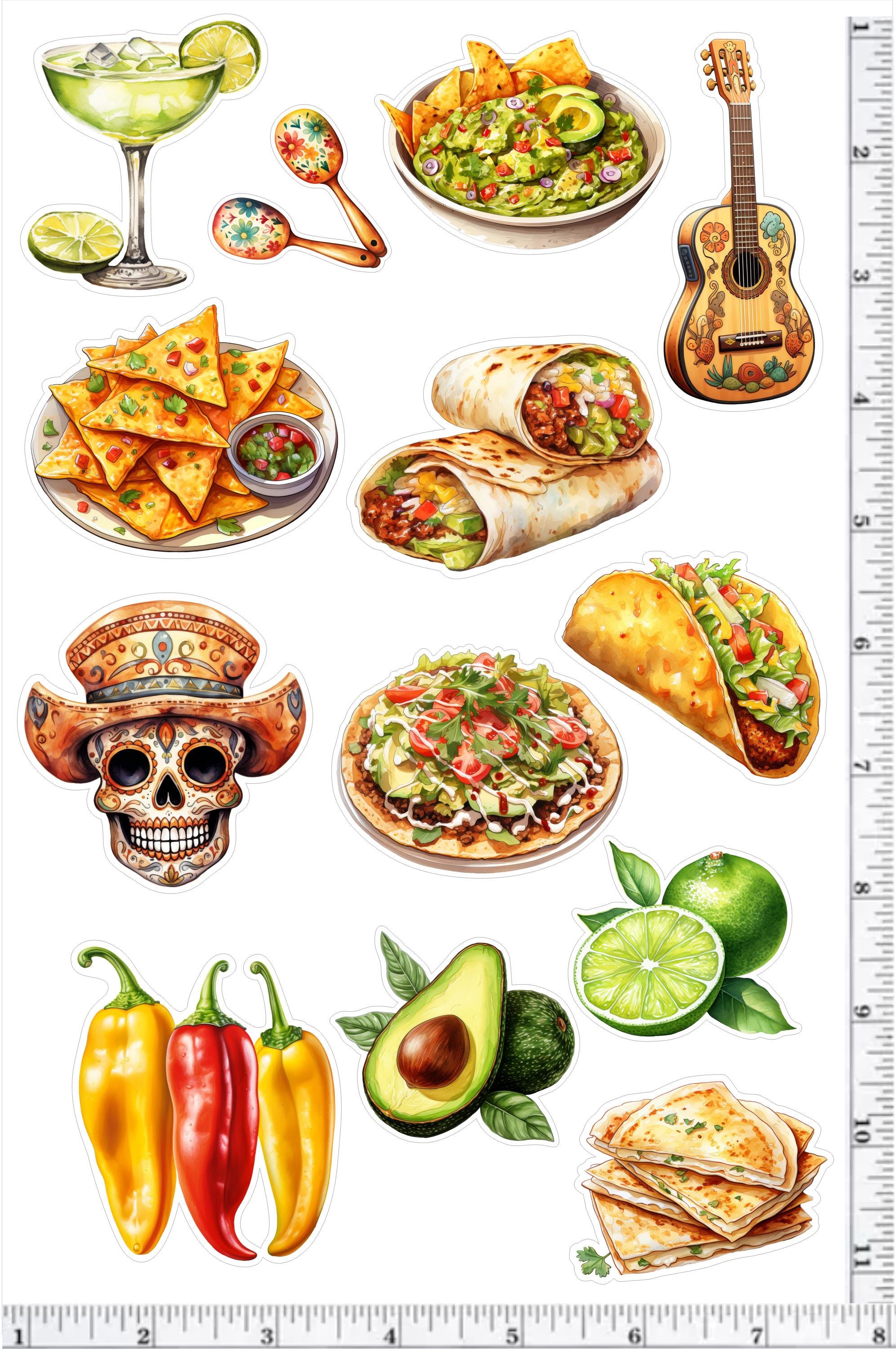 Fiesta Bites - Mexican Food Vinyl Stickers - Etsy
