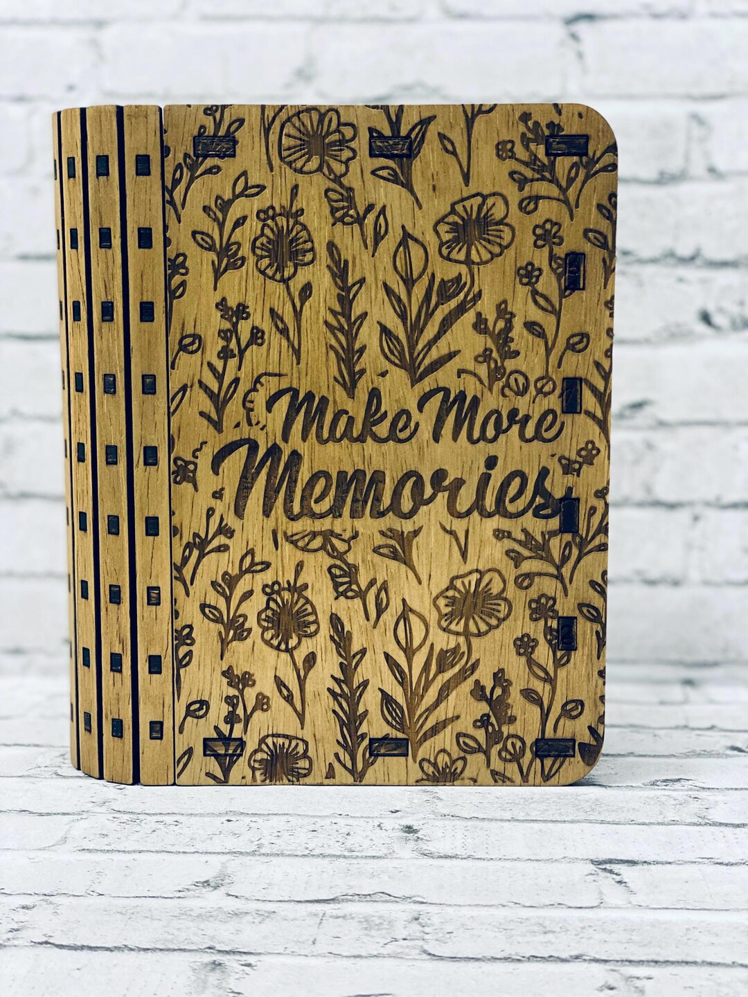 Wooden Book Box - Secret Storage - Make More Memories - Flowers - Etsy