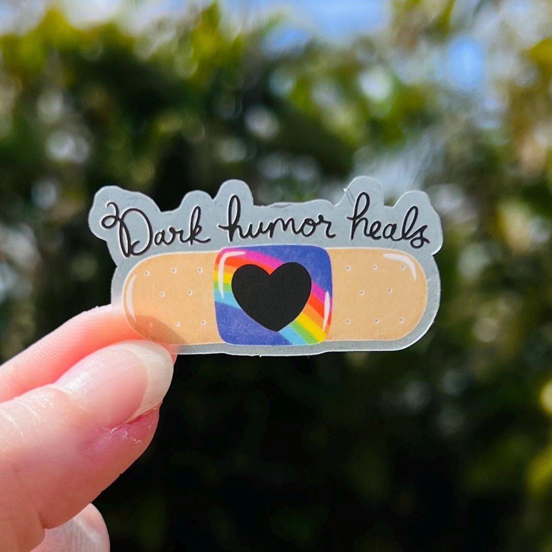 Dark Humor Heals Bandaid Sticker - Laptop, Planner Decal (2”) - Etsy