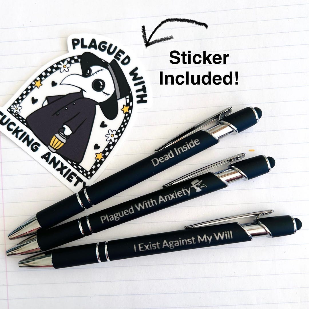 Plague Doctor Pen Set Set of 3 Pens Ballpoint Pens With Stylus Tip. 1.0 ...