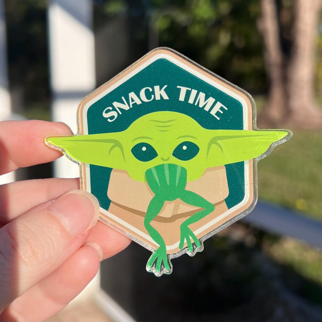 Grogu Baby Yoda 3” Acrylic Fridge Magnet SNACK TIME! - Etsy