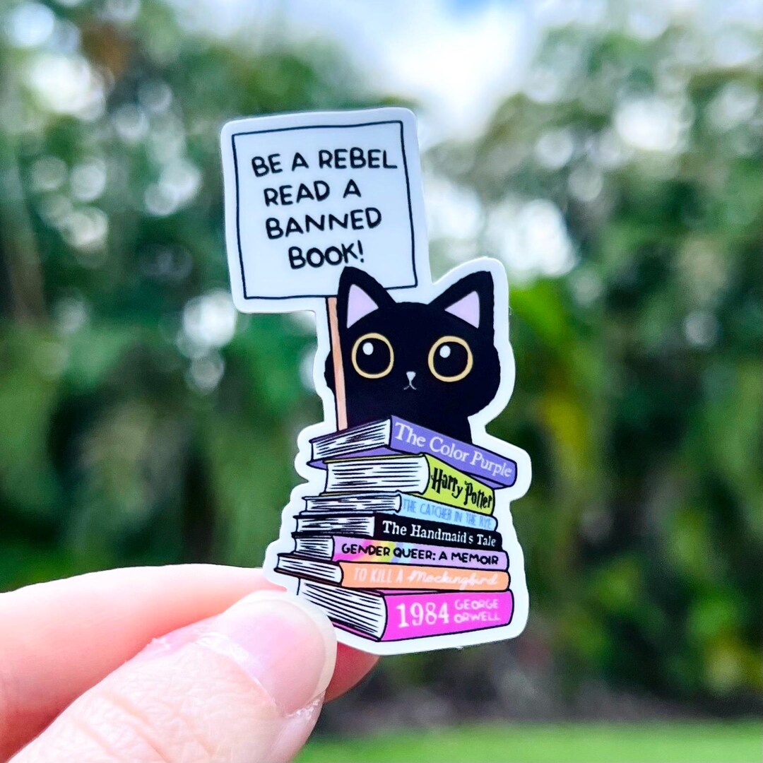Banned Books Sticker: Rebel Reader, Laptop Decal - Etsy