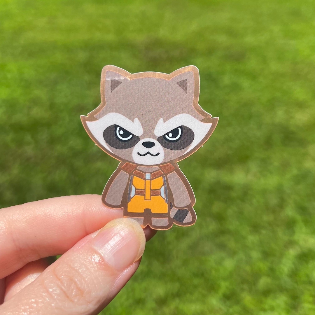 Rocket Raccoon Metallic Look 2” Sticker Great for Notebooks, Laptops ...