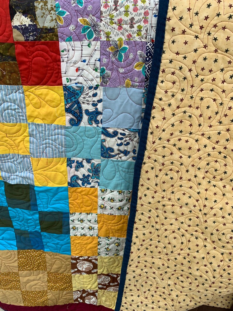 Decorative Pillows Scrappy with Star Back Quilt Home Décor etna.com.pe