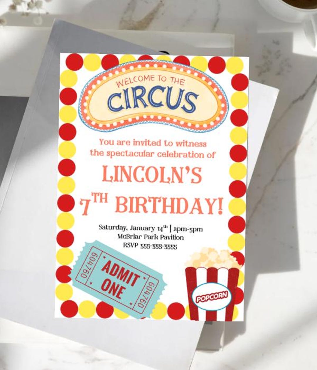 Circus Party Invitation | Birthday Invitation | Circus | Editable ...
