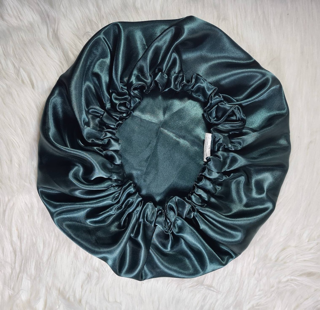 Teal Reversible Satin Hair Bonnet|satin Elasticated, Sleep Hat Bonnet ...