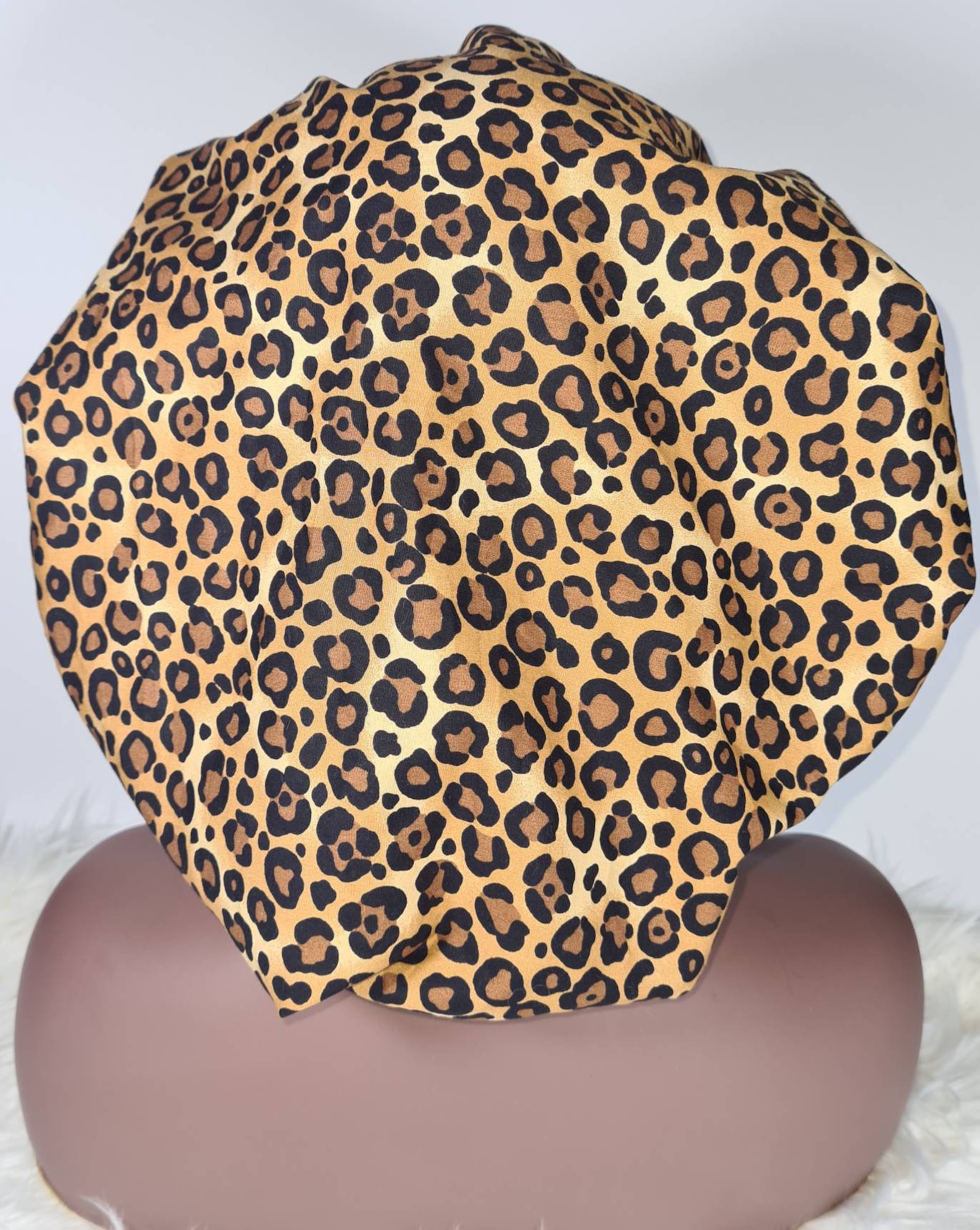 Leopard Print Bonnet, Silky Satin Bonnet, Elasticated, Sleep Hat Bonnet ...