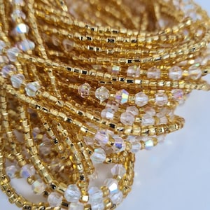 Gold and Diamond Waist Beads| Belly Chain Weight Control African Beads ...