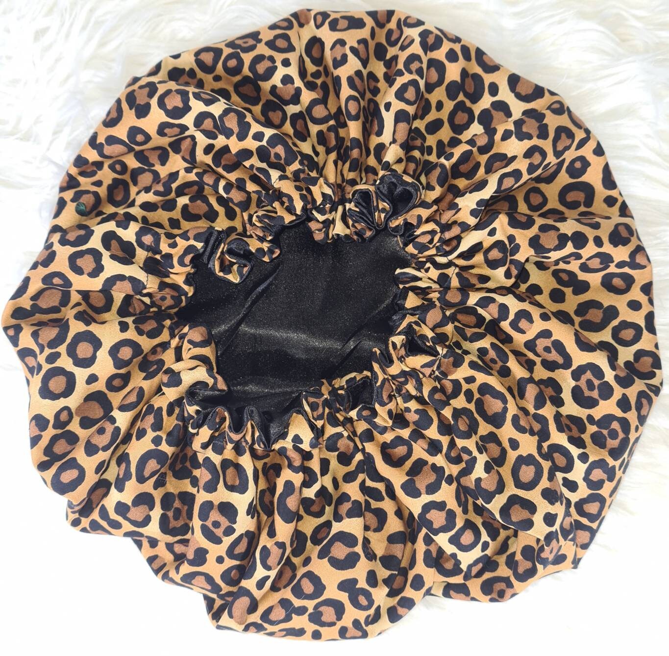 Leopard Print Bonnet, Silky Satin Bonnet, Elasticated, Sleep Hat Bonnet ...
