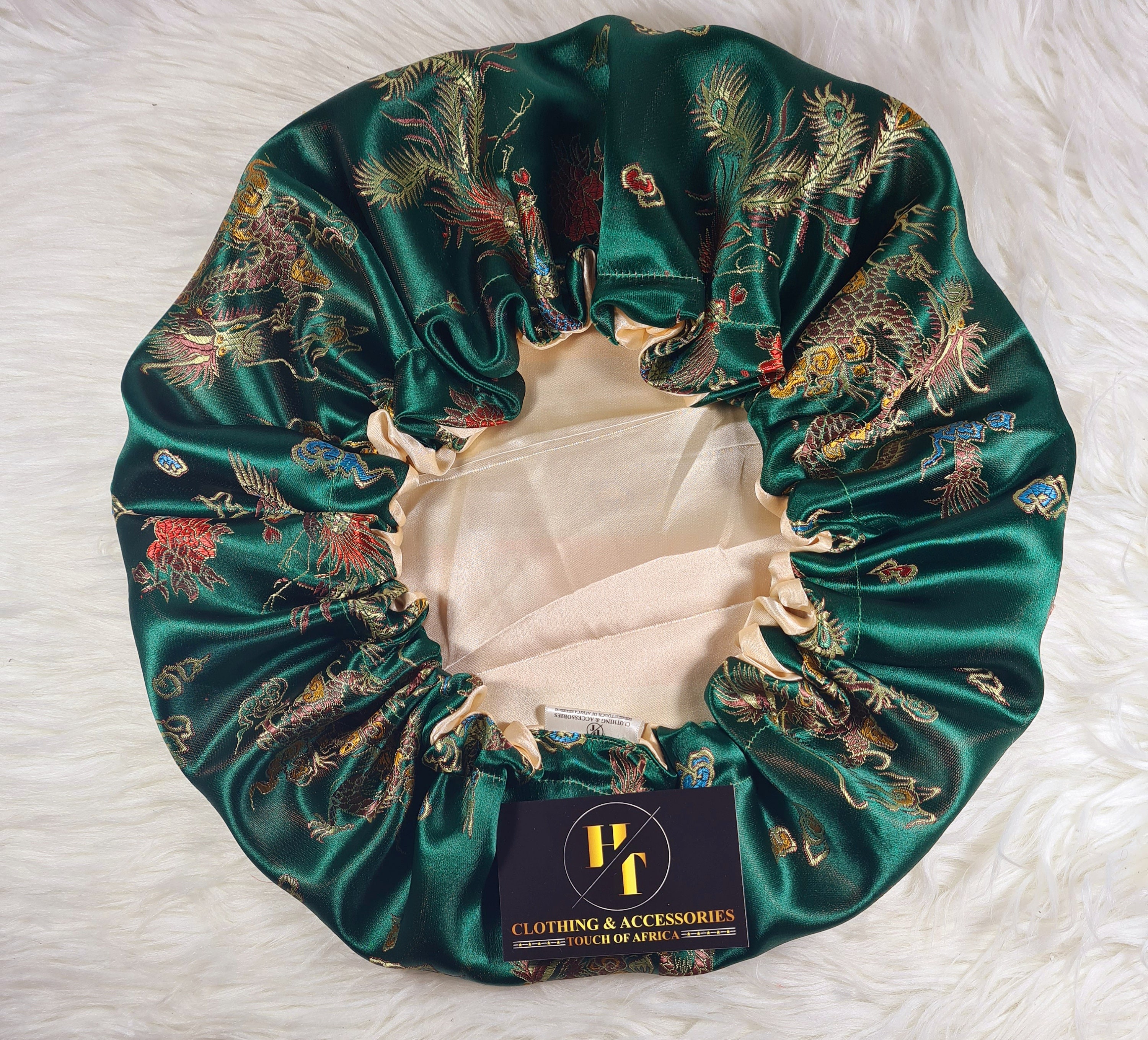 Green Chinese Print Satin Bonnet Limited Edition - Etsy