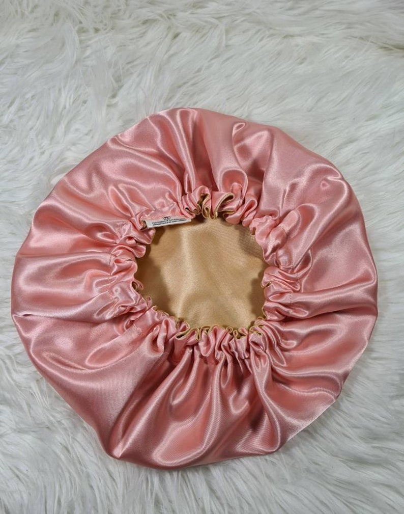 Perfect Fit Pink Reversible Satin Hair Bonnet Satin - Etsy UK