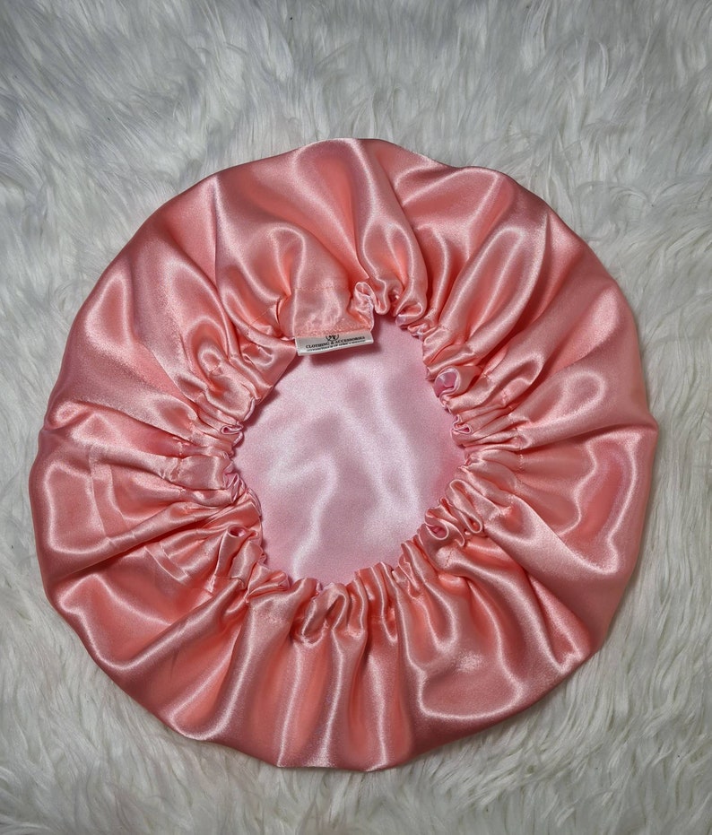 Perfect Fit Pink Reversible Satin Hair Bonnet Satin - Etsy UK