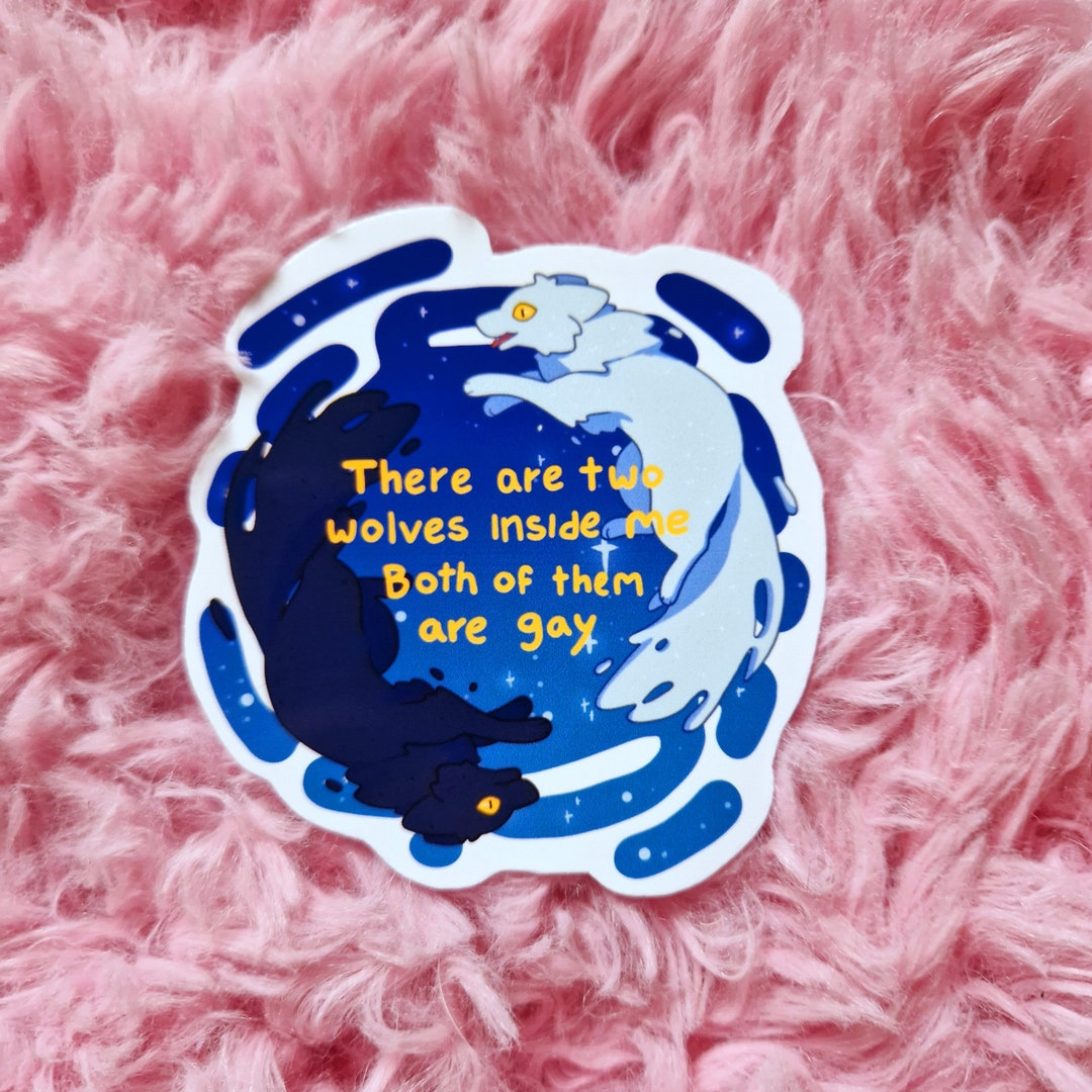 Two Wolves - Vinyl Sticker - Etsy