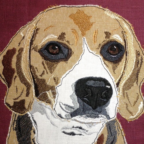 Raw Edge Applique 'copper the Beagle' - Etsy