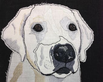 Raw Edge Applique 'SNOWY the LABRADOR' - Etsy
