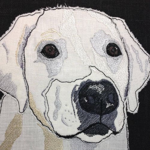 Raw Edge Applique 'ringo the Pit Bull' - Etsy
