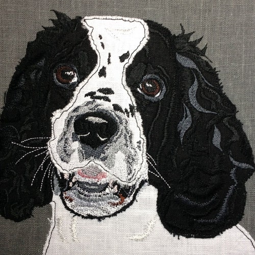 Raw Edge Applique 'nell the Springer Spaniel' - Etsy