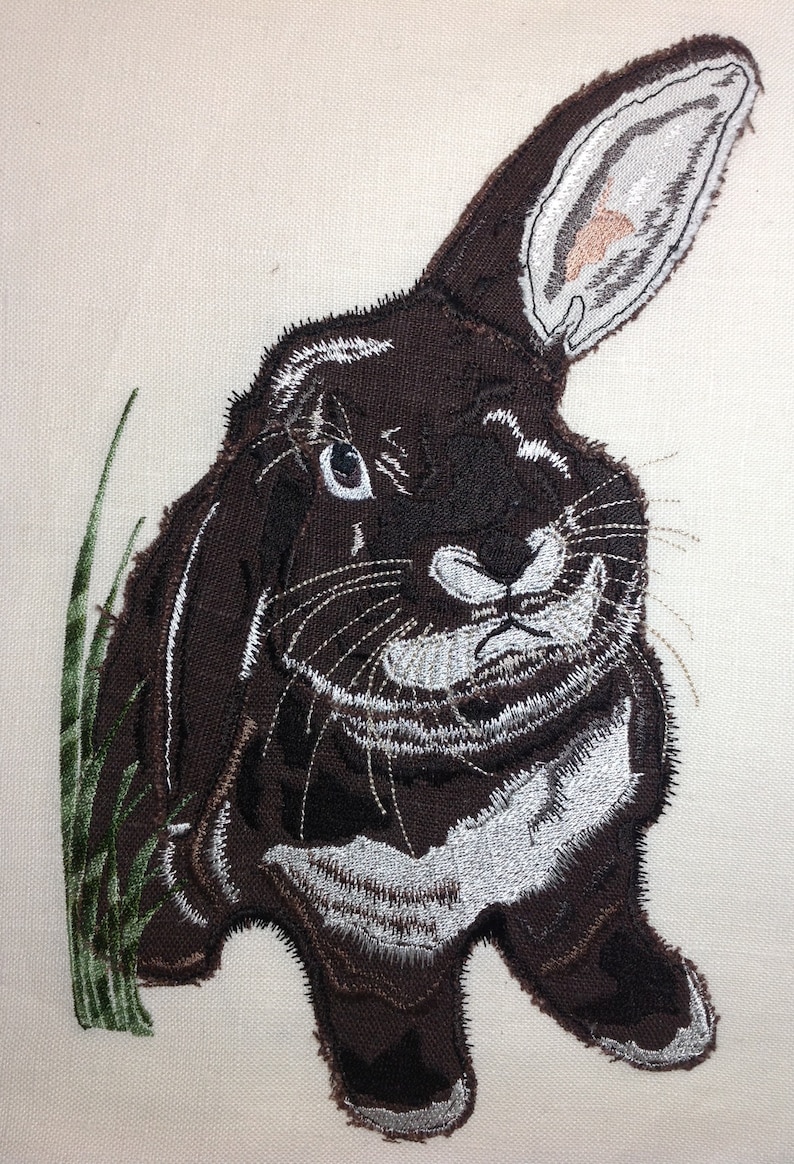 Raw Edge Applique 'MOLLY the RABBIT Two Versions - Etsy