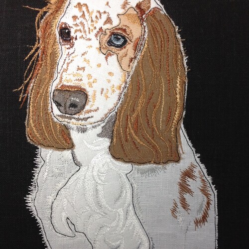 Raw Edge Applique 'nell the Springer Spaniel' - Etsy