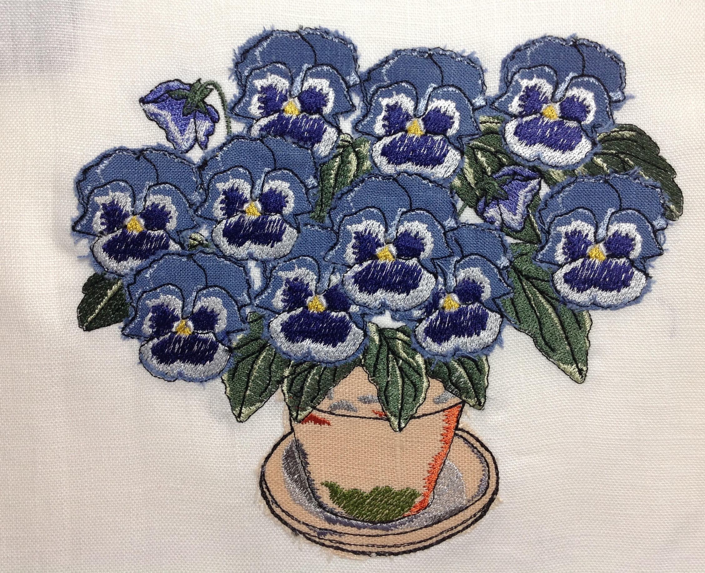 Raw Edge Applique Design 'PANSIES' - Etsy