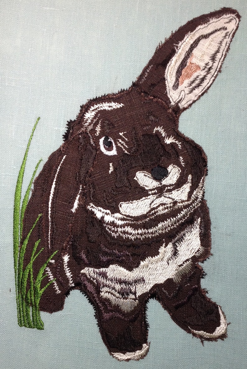 Raw Edge Applique 'MOLLY the RABBIT Two Versions - Etsy