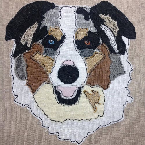 Raw Edge Applique 'TROOPER the Border Collie' - Etsy