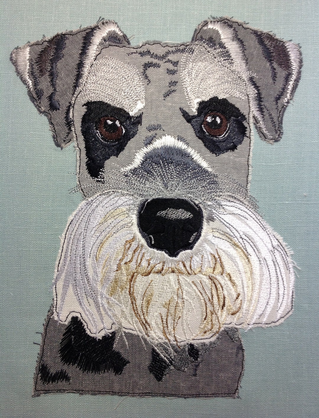 Raw Edge Applique 'POPPY the Schnauzer' - Etsy