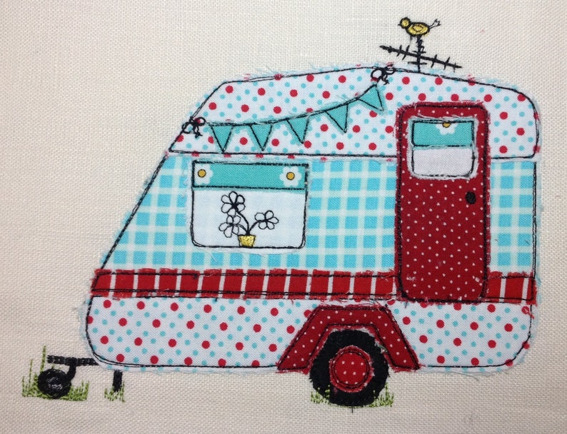 Raw Edge Applique Design 'caravan' - Etsy