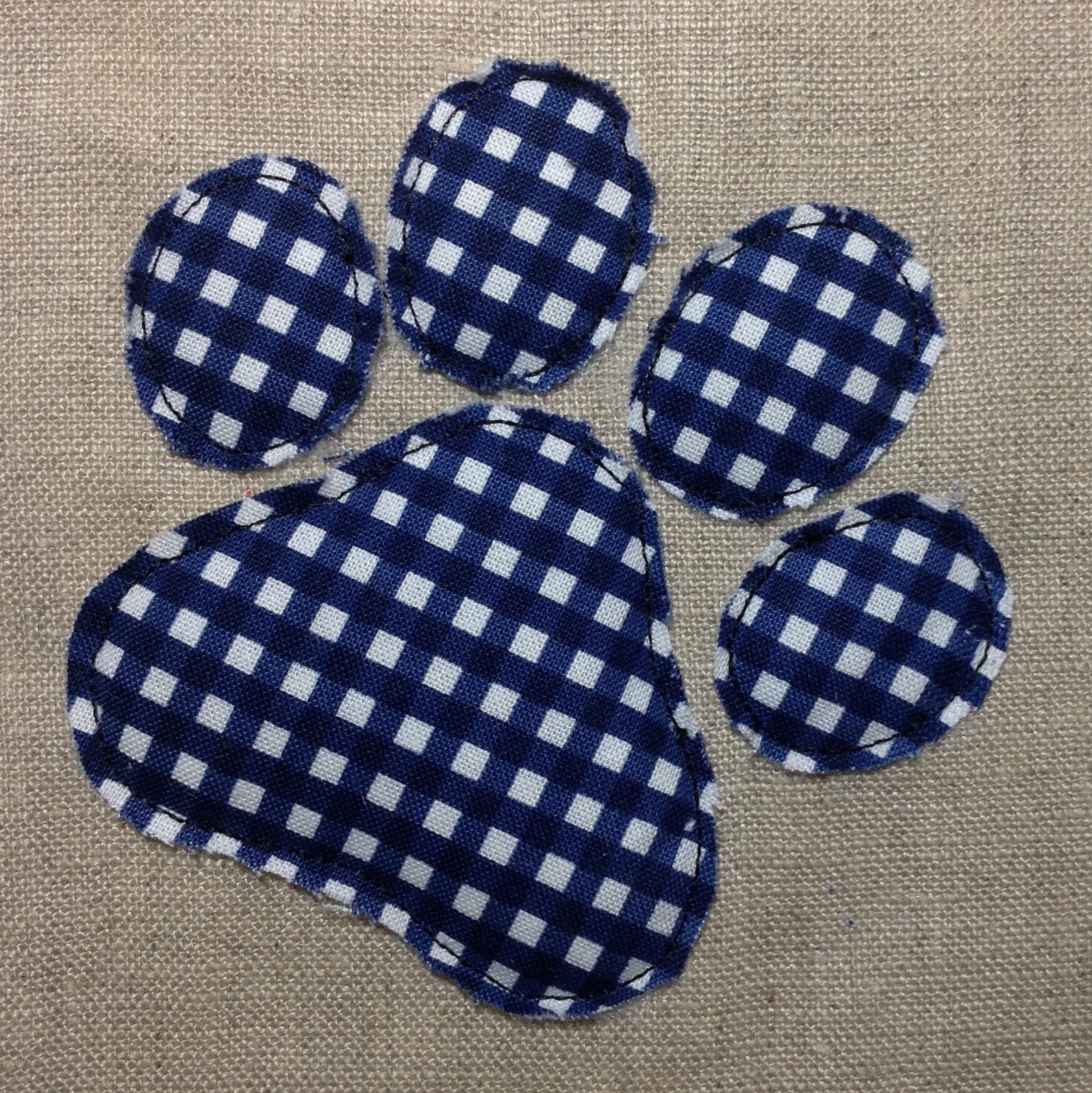 Raw Edge Applique Design 'dog Paw Prints' - Etsy