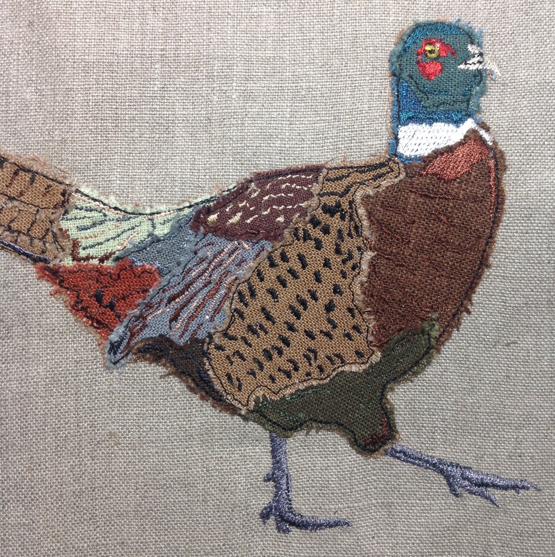 Raw Edge Applique 'mr Pheasant' - Etsy Canada