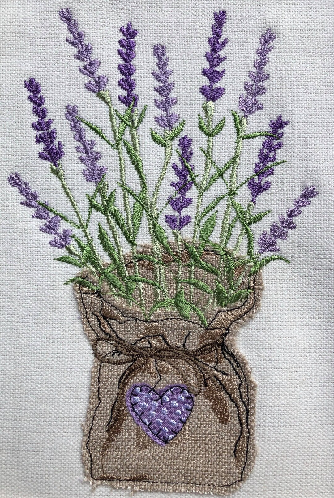 Raw Edge Applique Design 'lavender Sack' - Etsy