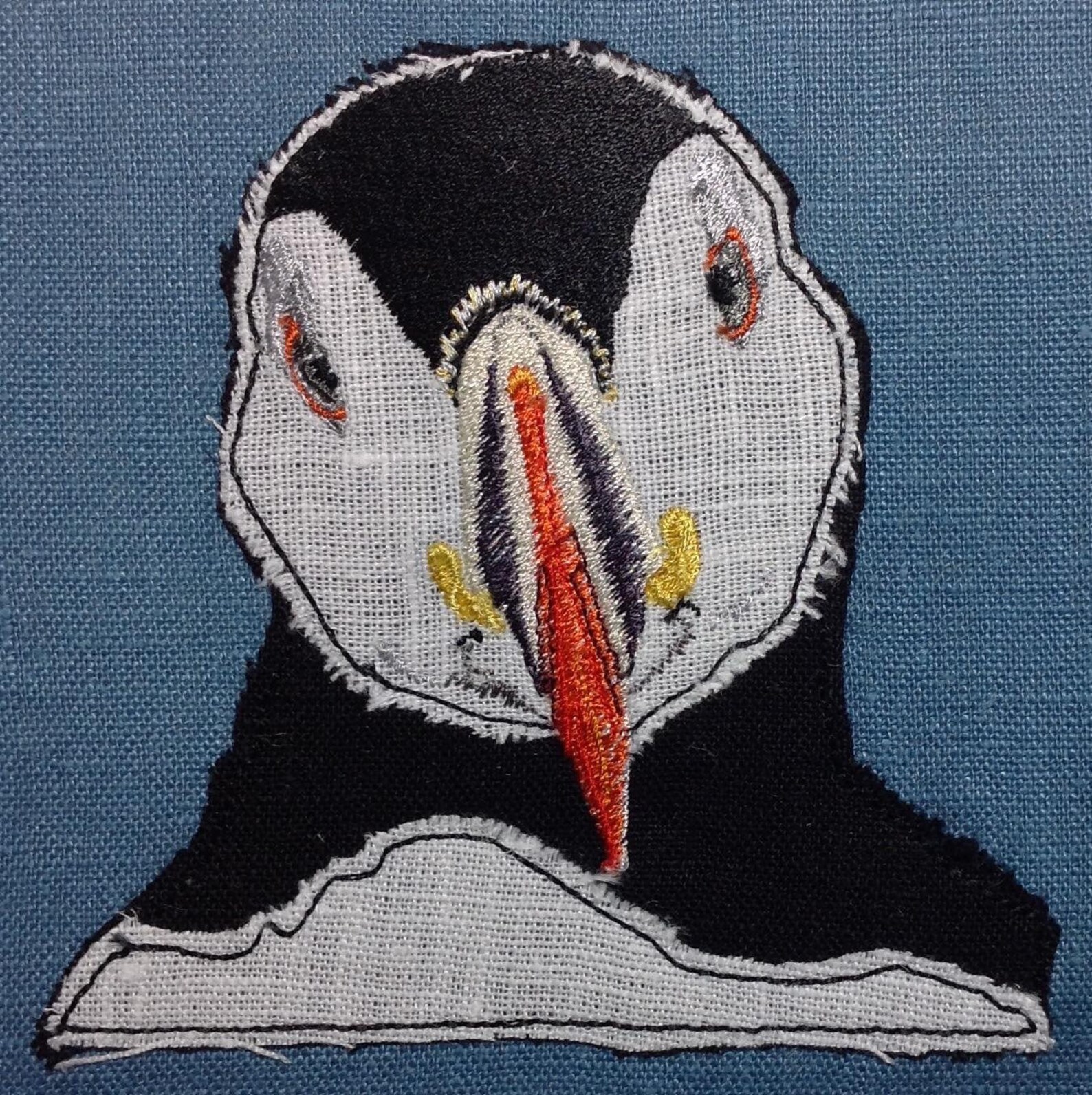 Raw Edge Applique Design 'puffin Portraits' - Etsy UK