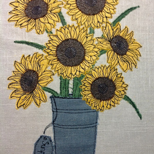 Sunflower Applique Design - Etsy