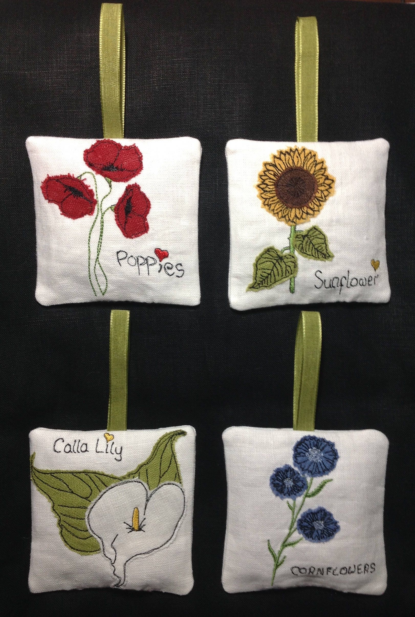 Raw Edge Applique Designs 'set of 4 Floral Lavender Bags Series 1' - Etsy