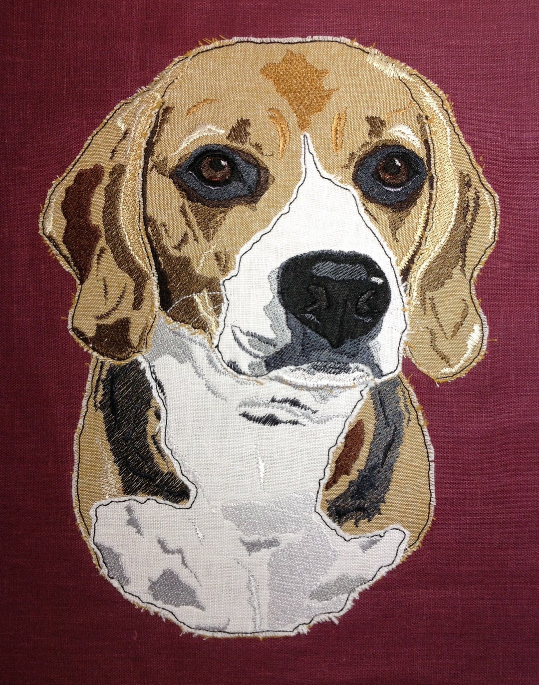 Raw Edge Applique 'copper the Beagle' - Etsy