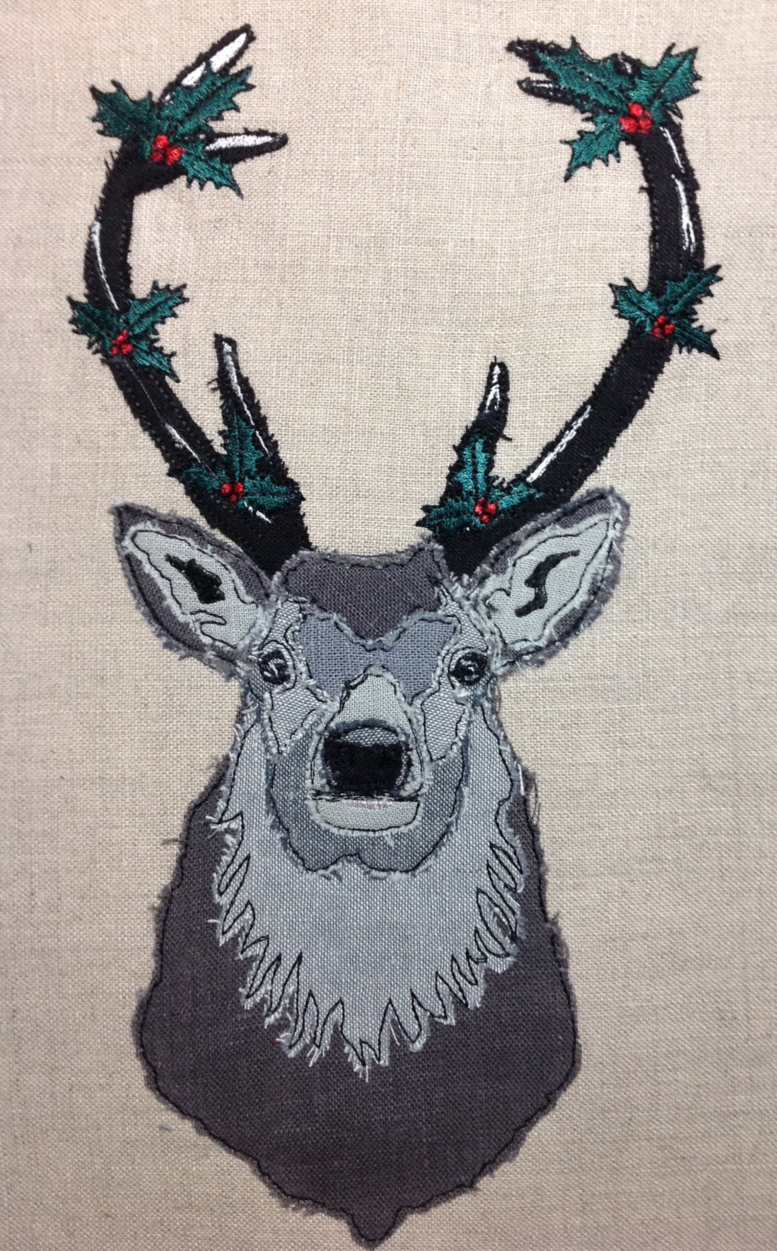 Raw Edge Applique 'STAG' With THREE Antler Options - Etsy
