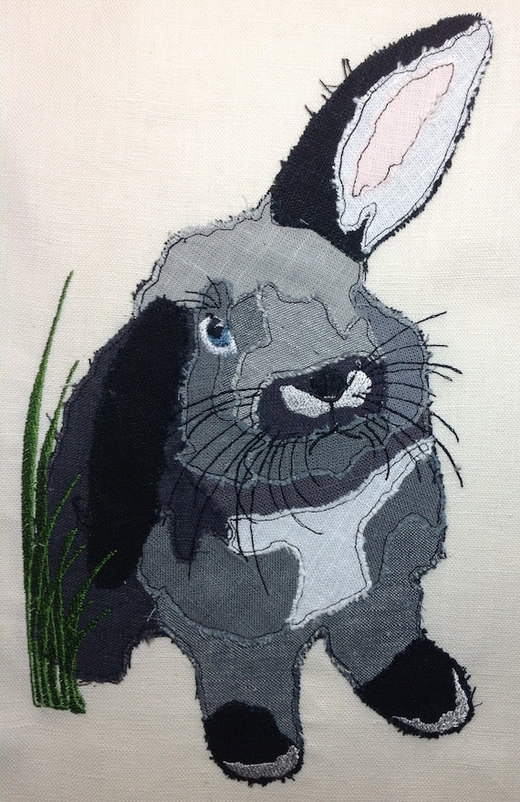 Raw Edge Applique 'MOLLY the RABBIT' | Etsy