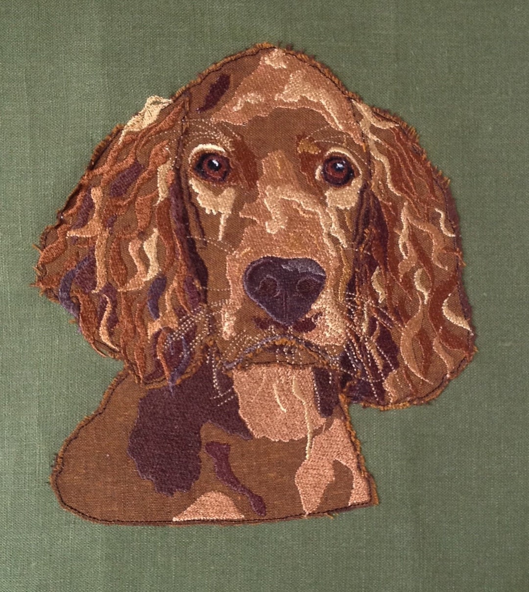 Raw Edge Applique 'red Setter' - Etsy