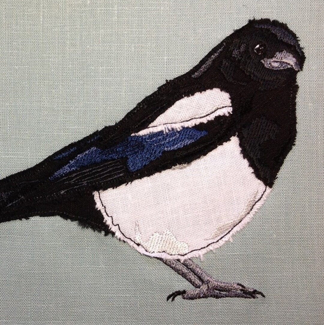 Raw Edge Applique 'magpie' - Etsy